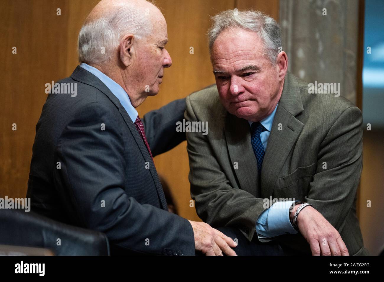 UNITED STATES - JANUARY 25: Chairman Ben Cardin, D-Md., left, and Sen ...
