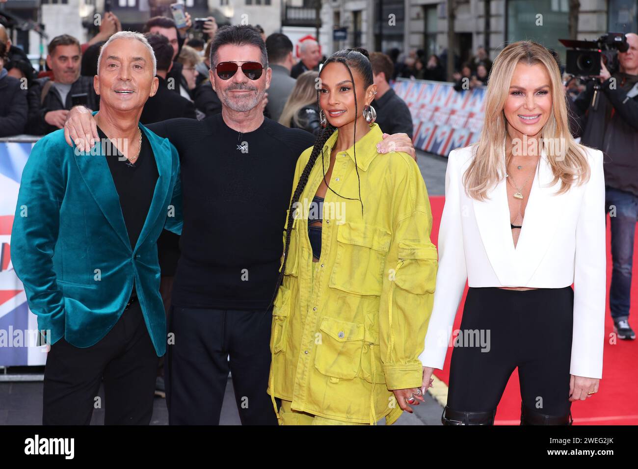 Simon Cowell, Alesha Dixon, Amanda Holden, Bruno Tonioli attend the red ...