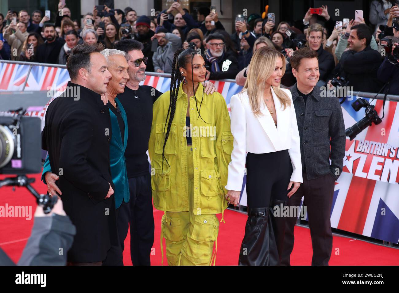 Simon Cowell, Alesha Dixon, Amanda Holden, Bruno Tonioli attend the red ...