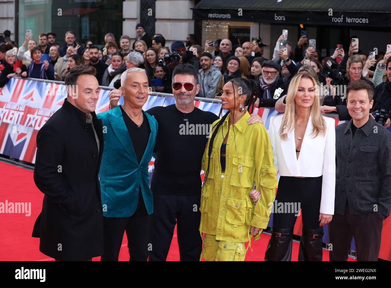 Simon Cowell, Alesha Dixon, Amanda Holden, Bruno Tonioli attend the red ...