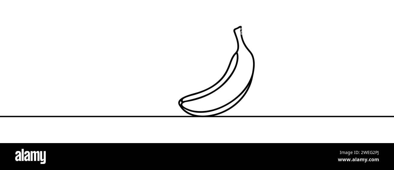Banana continuous line drawing vector illustration. One line banana ...