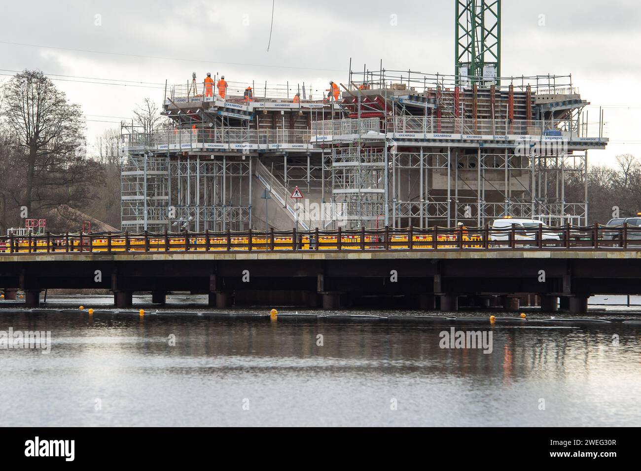 Harefield, UK. 25th January, 2024. HS2 construction work is continuing ...