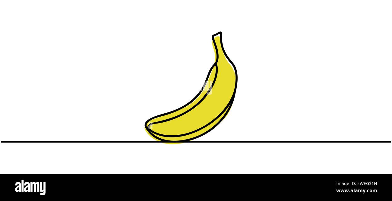 Banana continuous line drawing vector illustration. One line banana ...