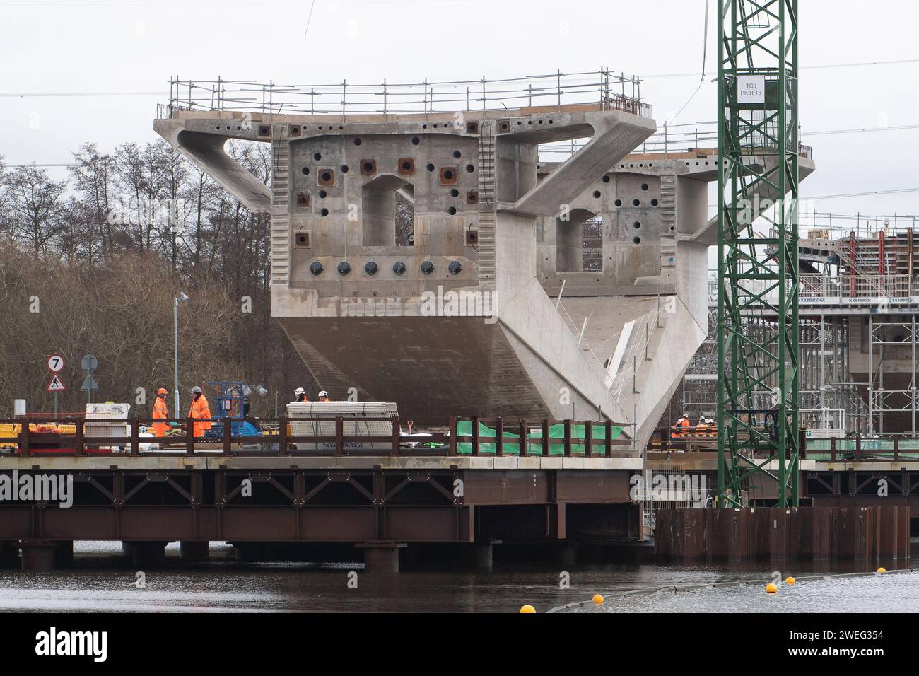 Harefield, UK. 25th January, 2024. HS2 construction work is continuing ...