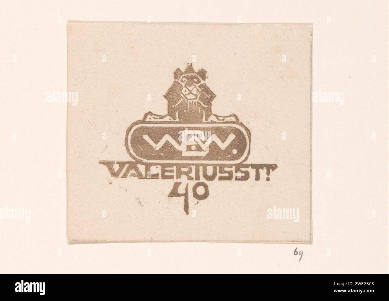 Vignet van Wierink with address Valeriusstraat 40, Bernard Willem ...
