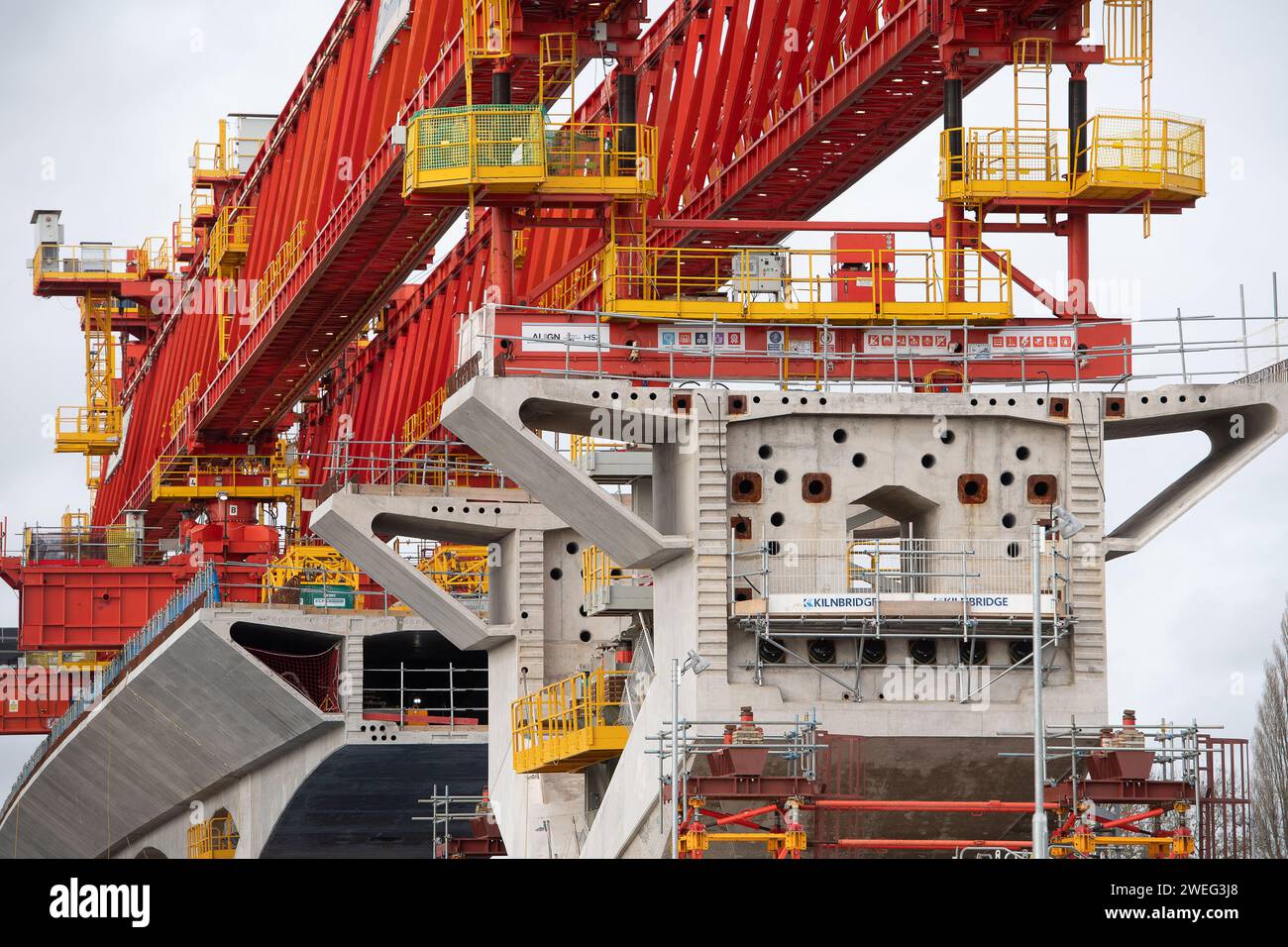 Harefield, UK. 25th January, 2024. Dominque the huge orange launch ...