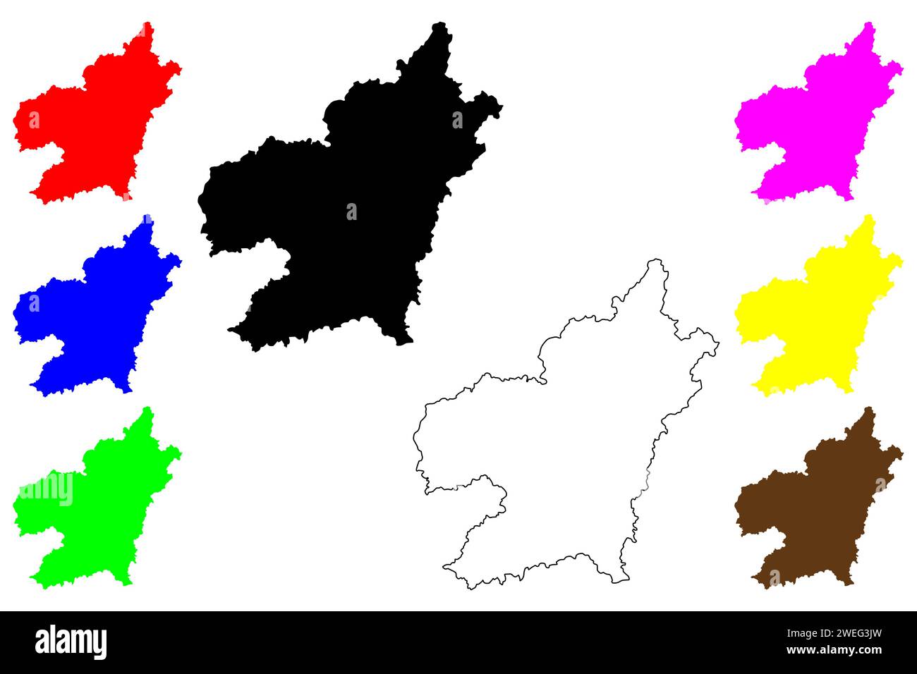 Ganzhou city (People's Republic of China, PRC) map vector illustration ...