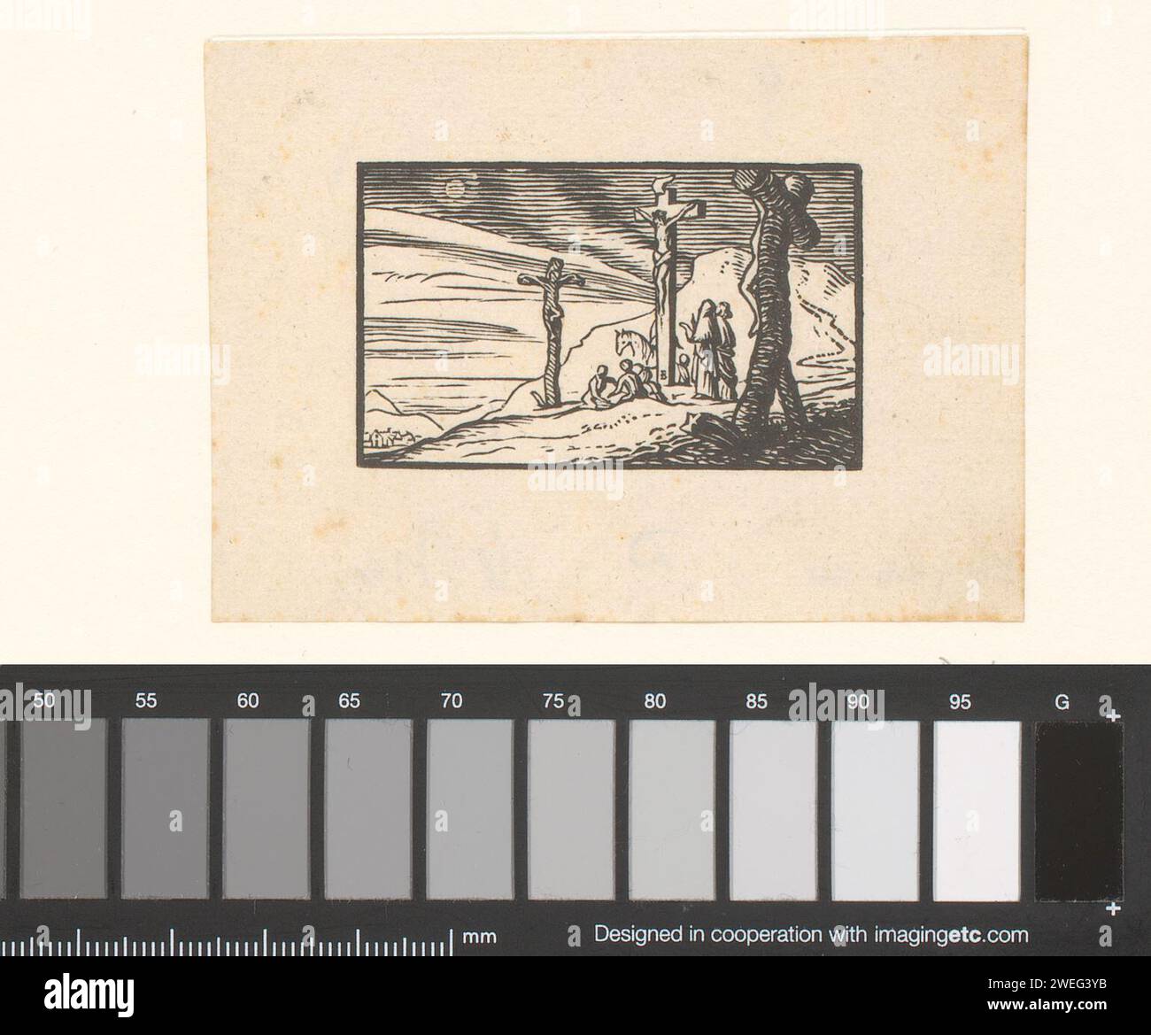 Christ on the cross between the two thieves, Dirck De Bray, 1635 - 1694 print paper the ...