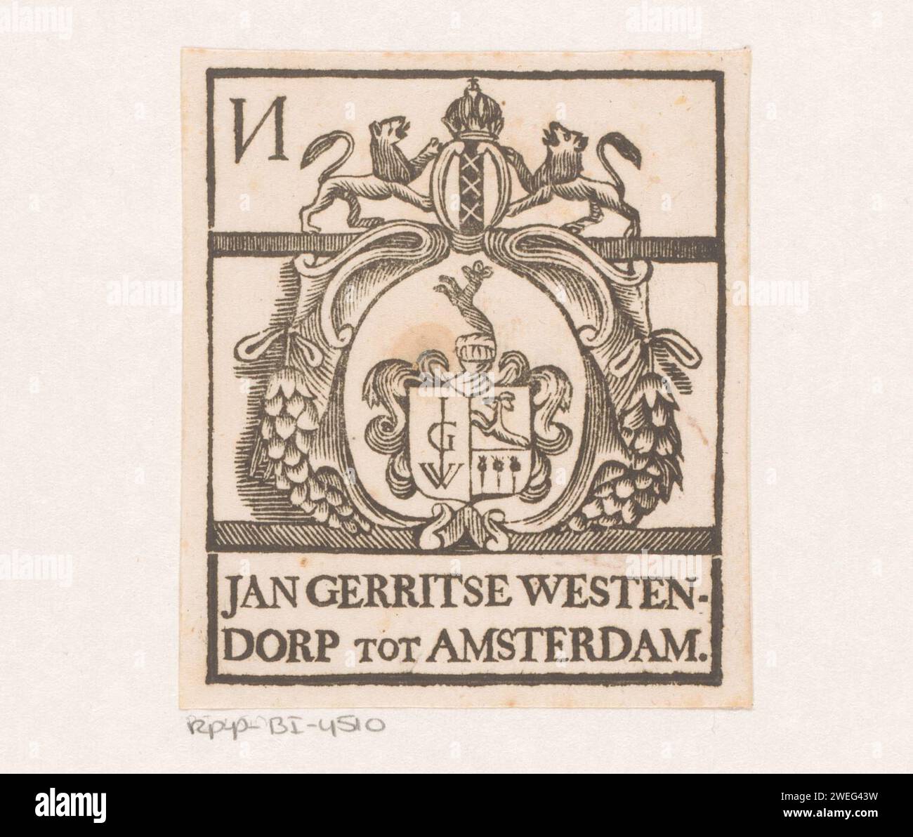 Vignette of Jan Gerritse Westendorp in Amsterdam, Anonymous, 1600 ...