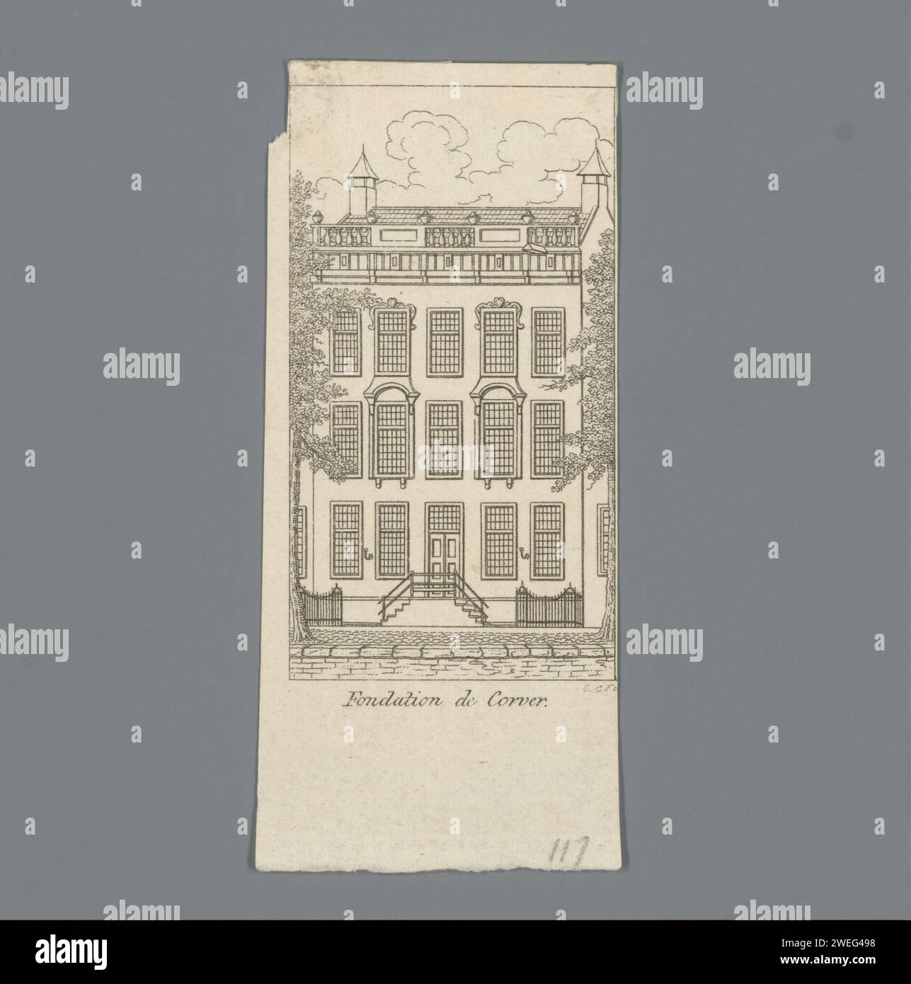 View of the Corvershof in Amsterdam, Unknown, 1750 - 1800 print paper ...