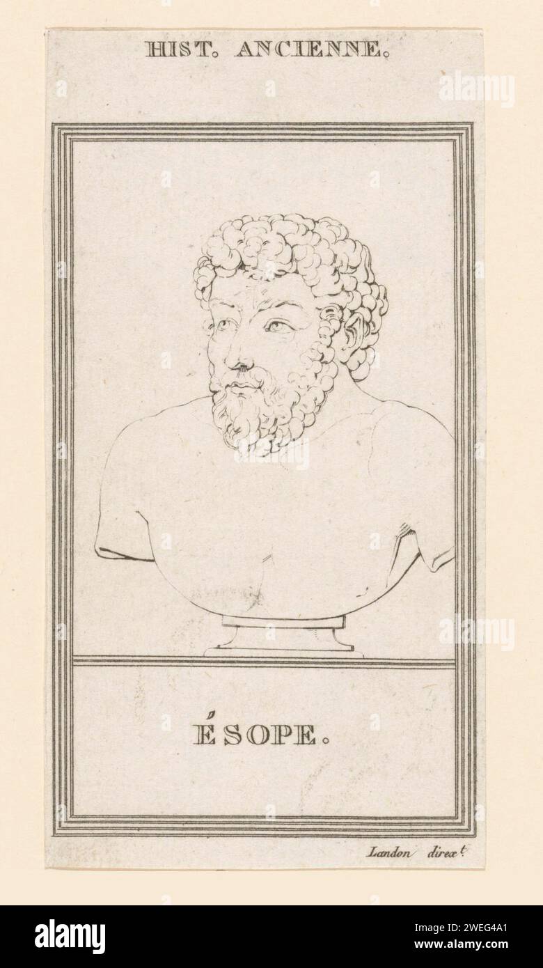 Portrait bust of Aesopus, Anonymous, 1770 - 1826 print Portrait bust of ...
