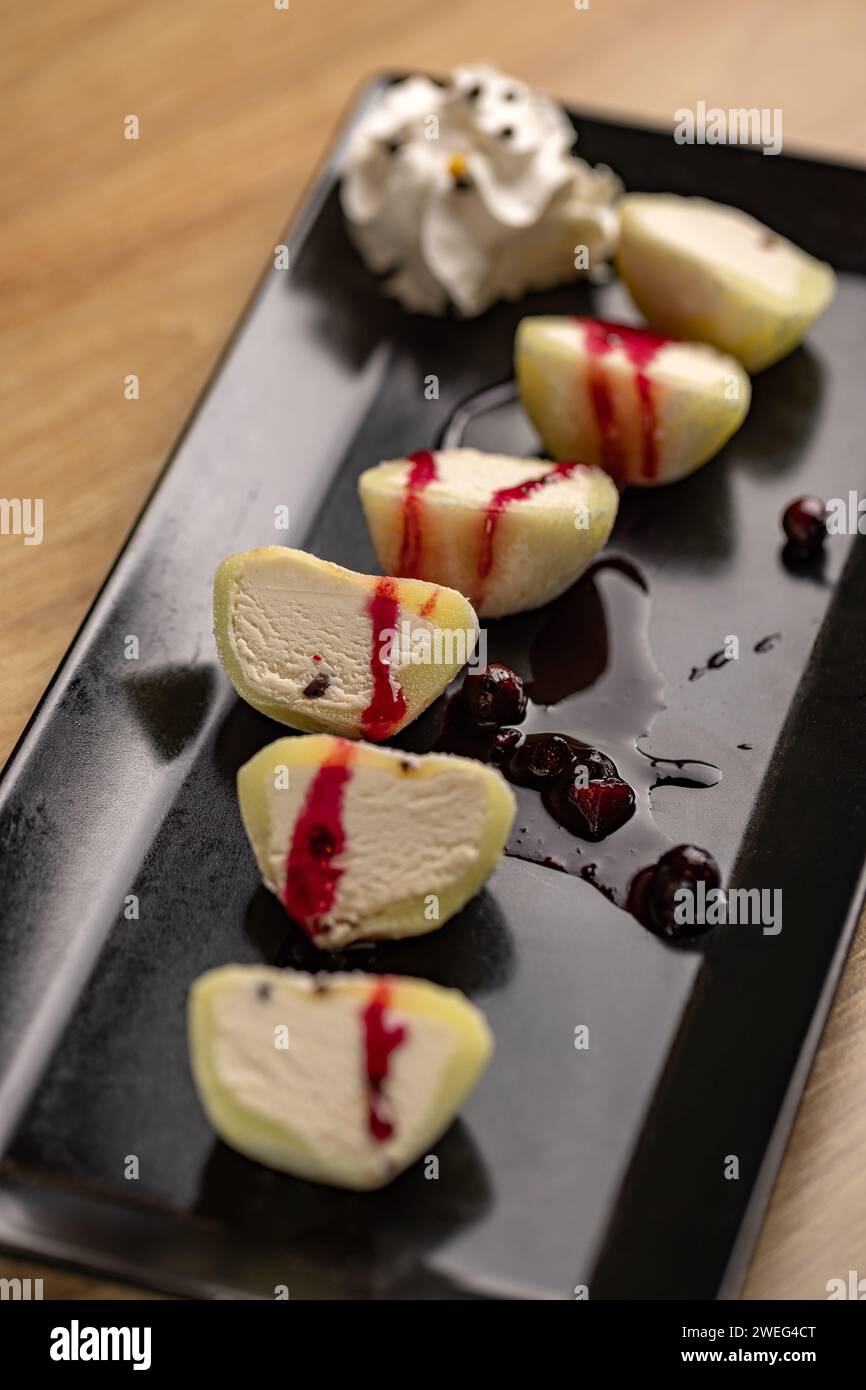 Mochi Ice Cream, Japanese rice cakes with an ice cream center in a soft ...