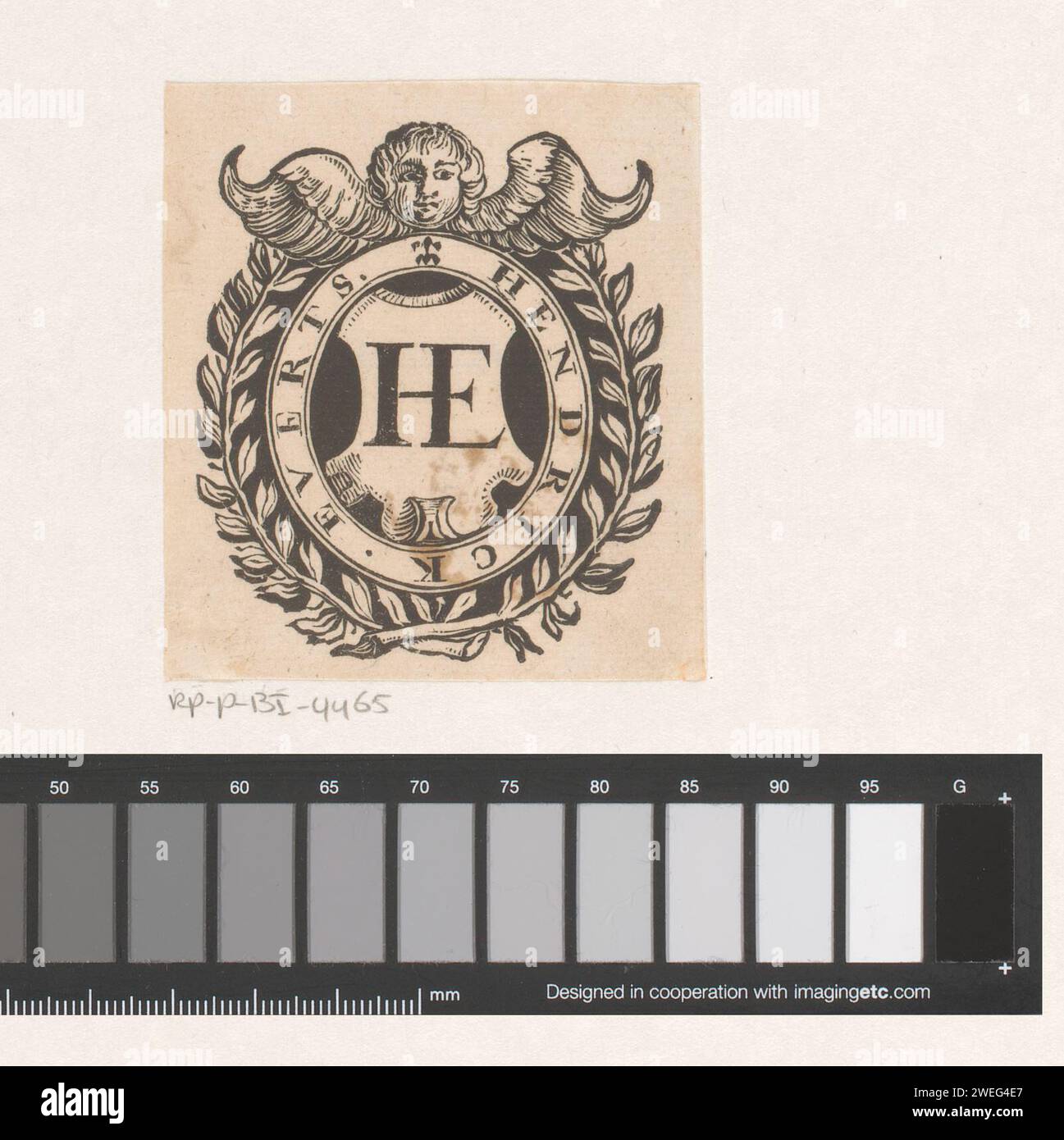 Vignette of Hendrick Everts, Anonymous, 1600 - 1699 print The monogram of Hendrick Everts in an ...