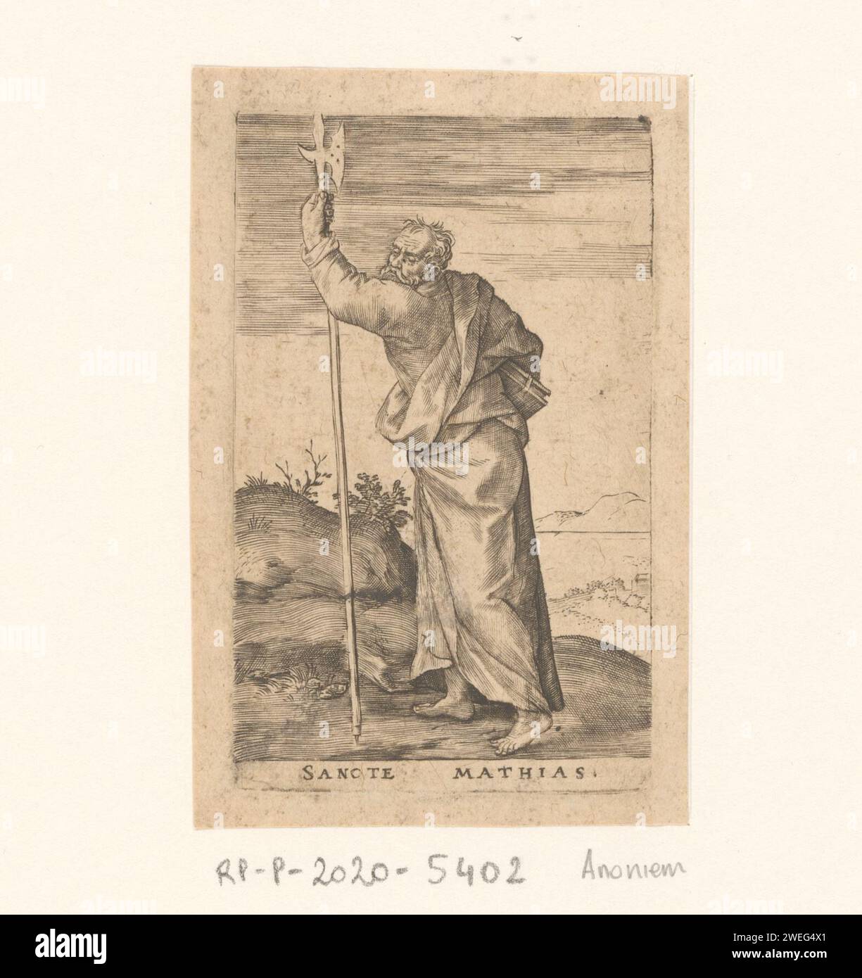 Apostel Mattias, anonymous, c. 1550 - c. 1600 print paper engraving the ...