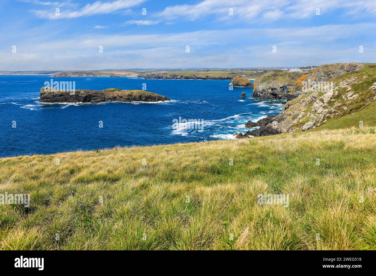Mullion Island, Mullion Cove, Lizard Peninsula, Cornwall, England, UK ...