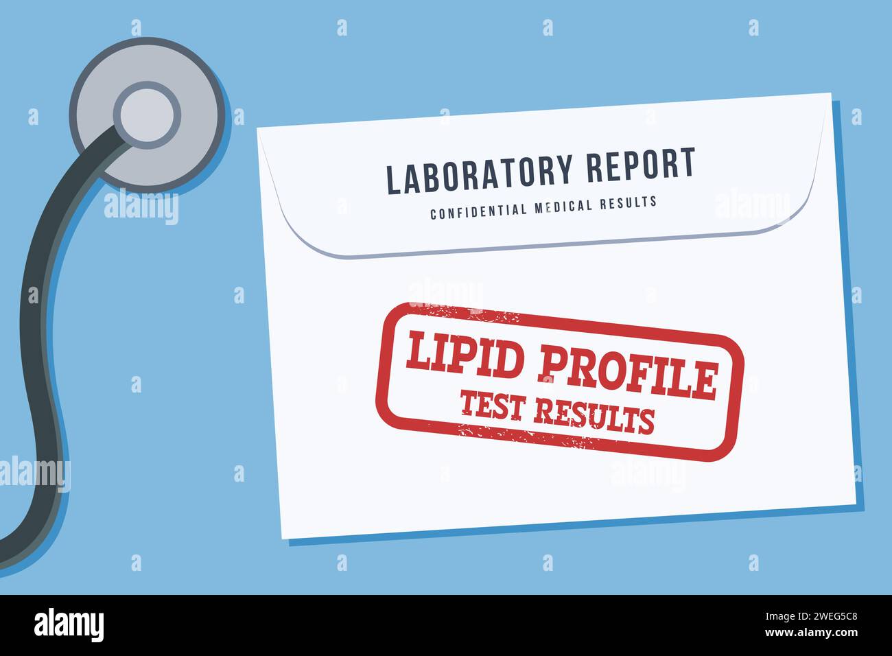 Lipid profile bloodwork laboratory test results. Health concept ...