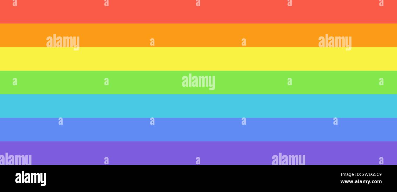 Rainbow flag vector rectangle symbol. Colorful wide panoramic vector ...