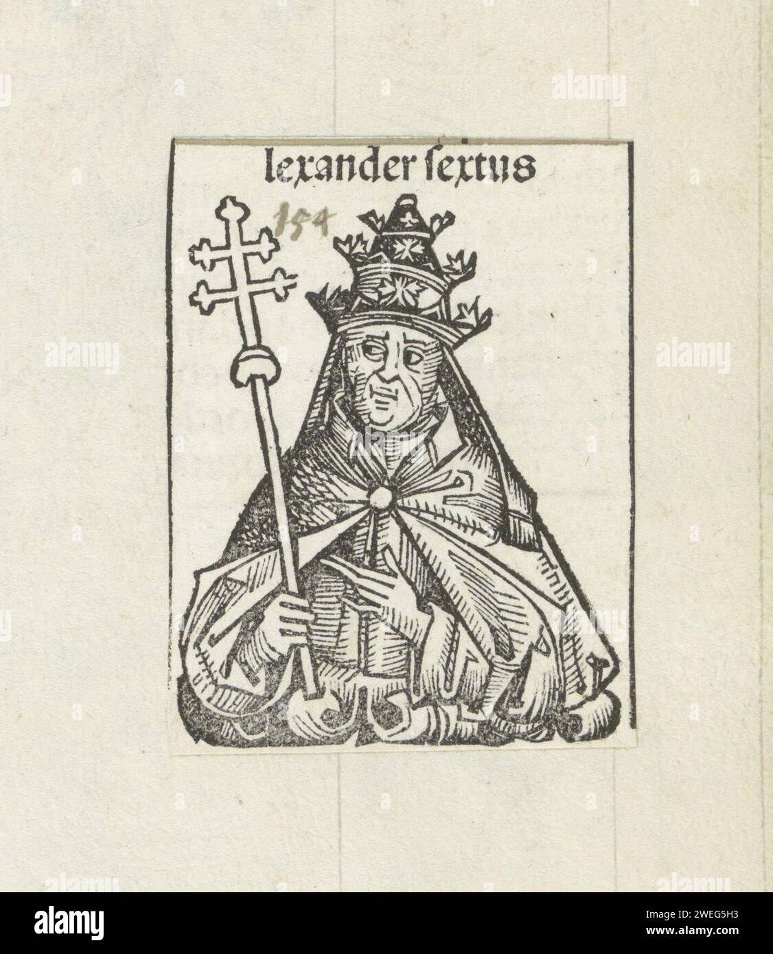 Paus Alexander VI, Michel Wolgemut (workshop of), 1493 print A flower ...