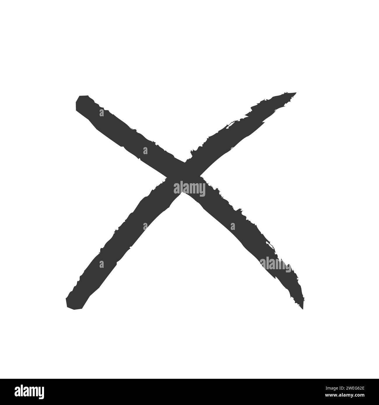 Vector grunge X mark. Crossed X symbol. Cross design element to cancel ...