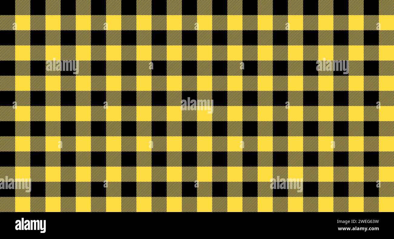 Yellow black Buffalo plaid pattern. Vintage style plaid pattern ...