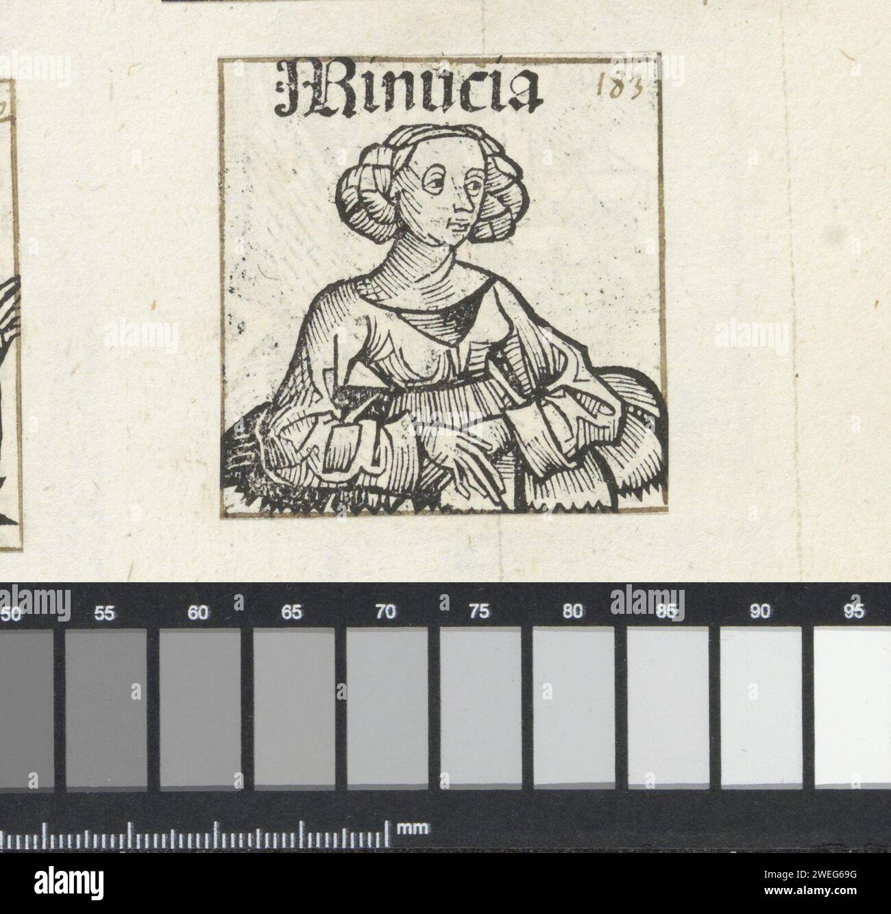 Vestal Virgin Minucia, Michel Wolgemut (workshop of), 1493 print A ...