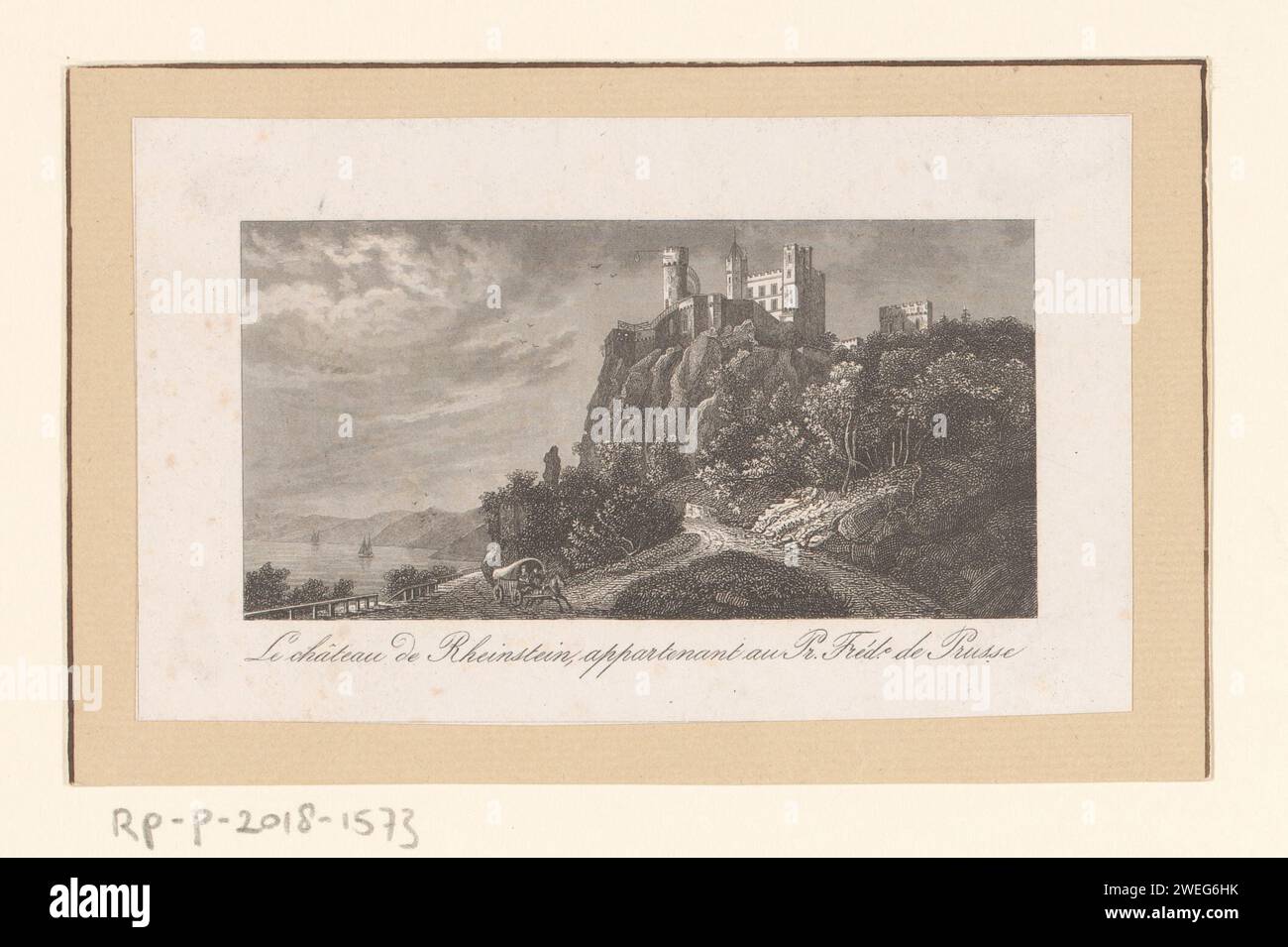 View of Castle Rheinstein, Anonymous, 1800 - 1899 print paper steel ...