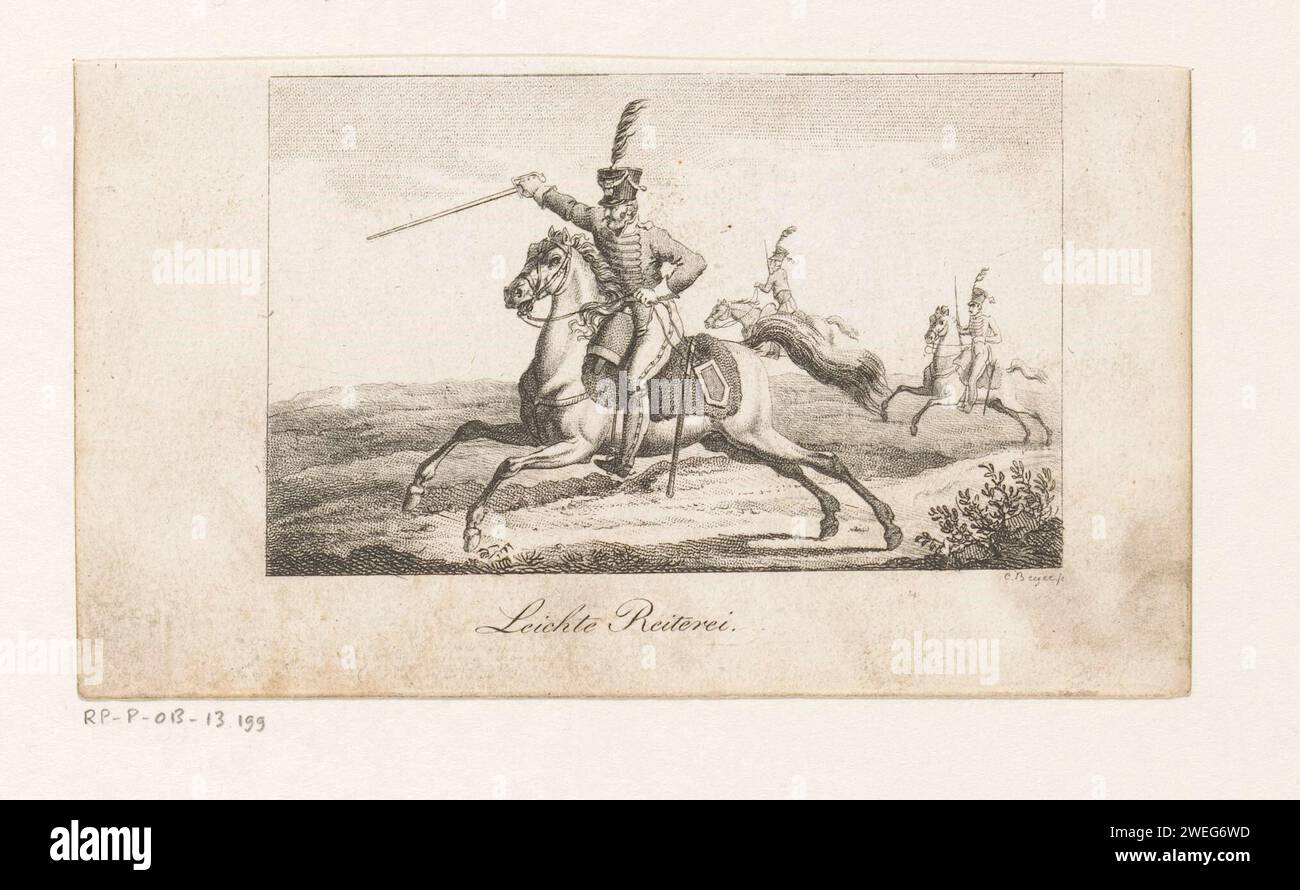 Three Spanish Cavalrymen, Charles Beyer, 1819 print paper etching ...