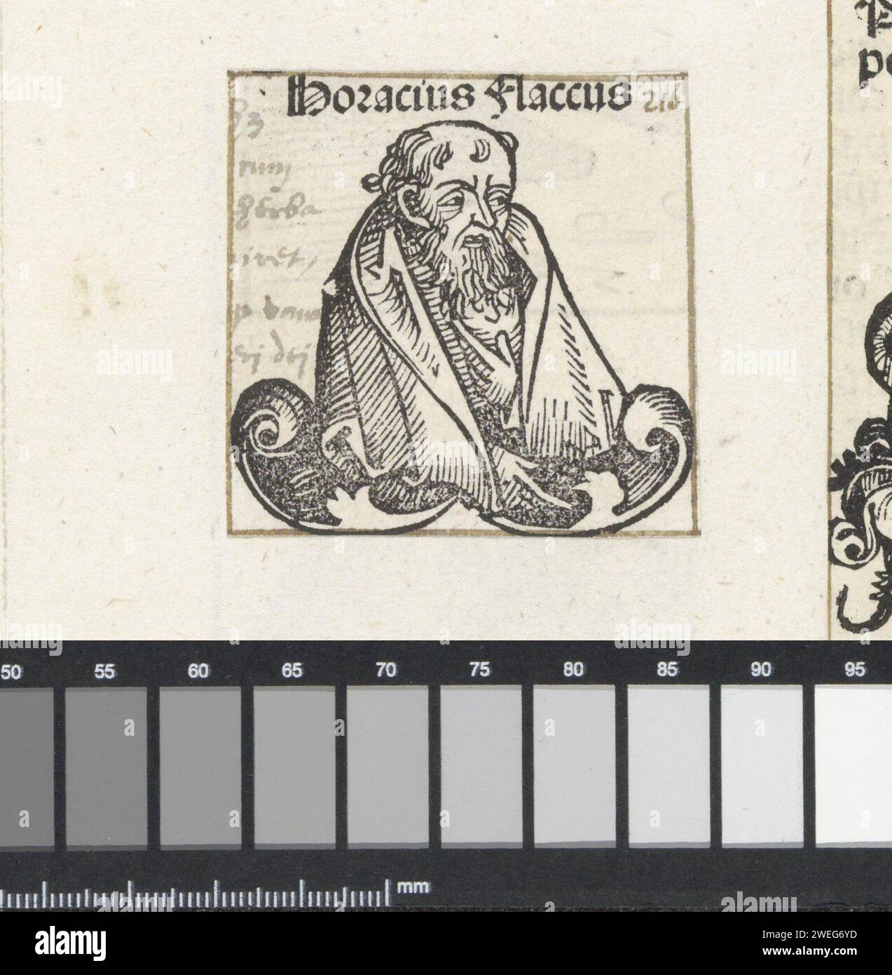 Horace, Michel Wolgemut (Workshop of), 1493 print A flower chalice with ...