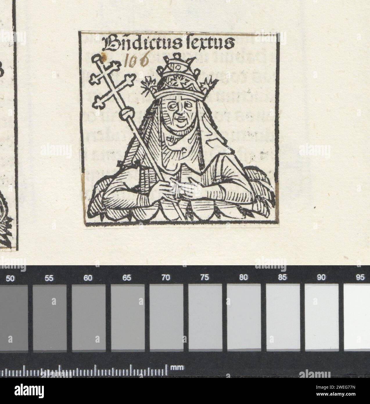 Pause Bennedictus Vi, Michel Belolut (Workshop of), 1493 print A flower ...