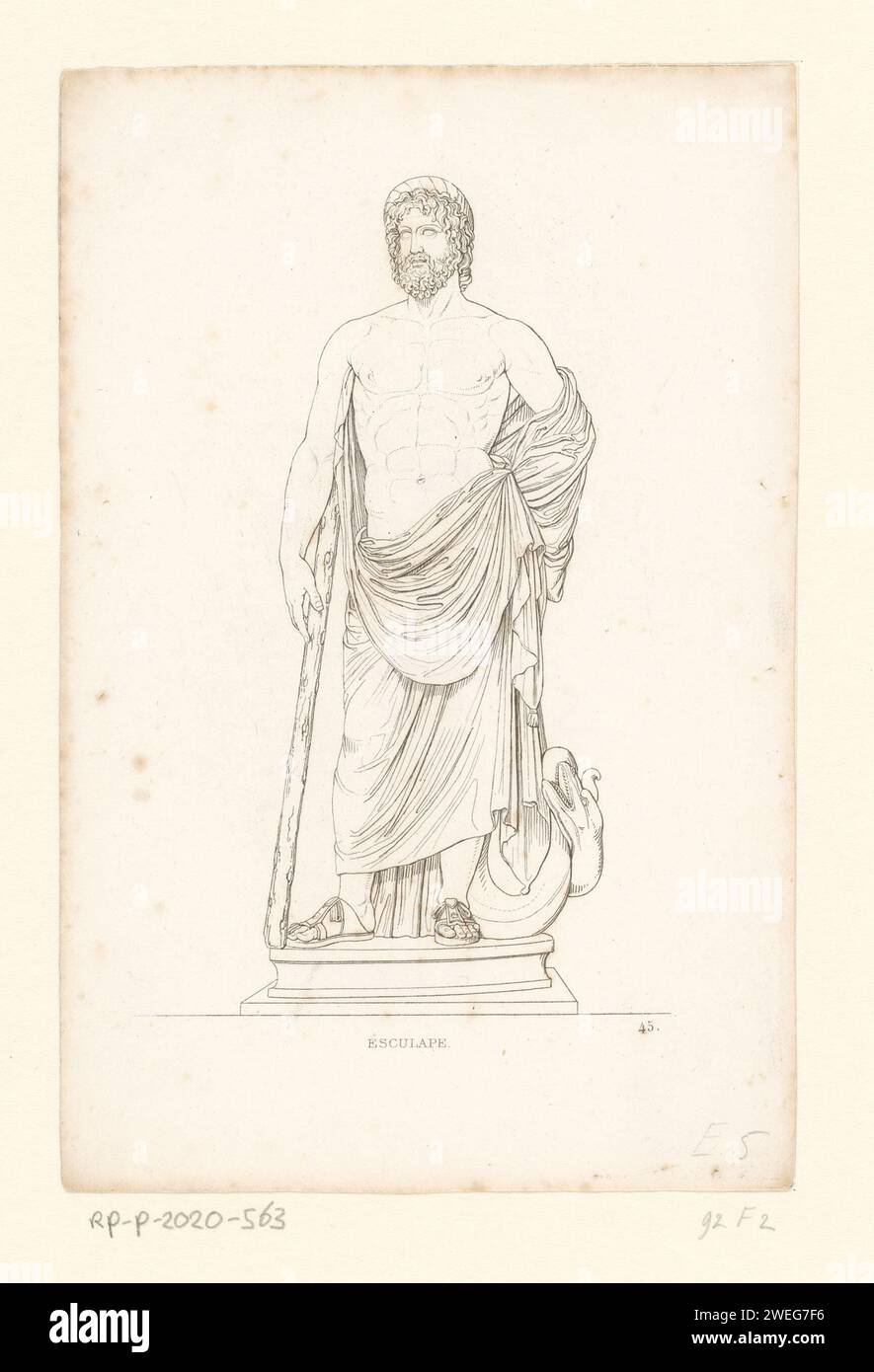 Asklepios, Etienne Acille Réveil, 1830 print Numbered in the bottom ...