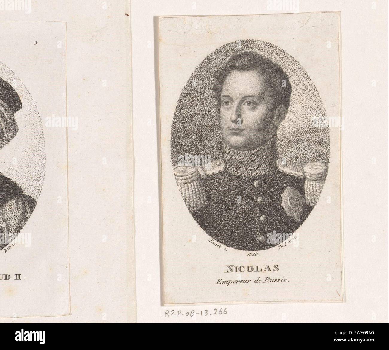 Portrait of Nicolaas I Pavlovich, tsar of Russia, Johann Friedrich Bolt ...