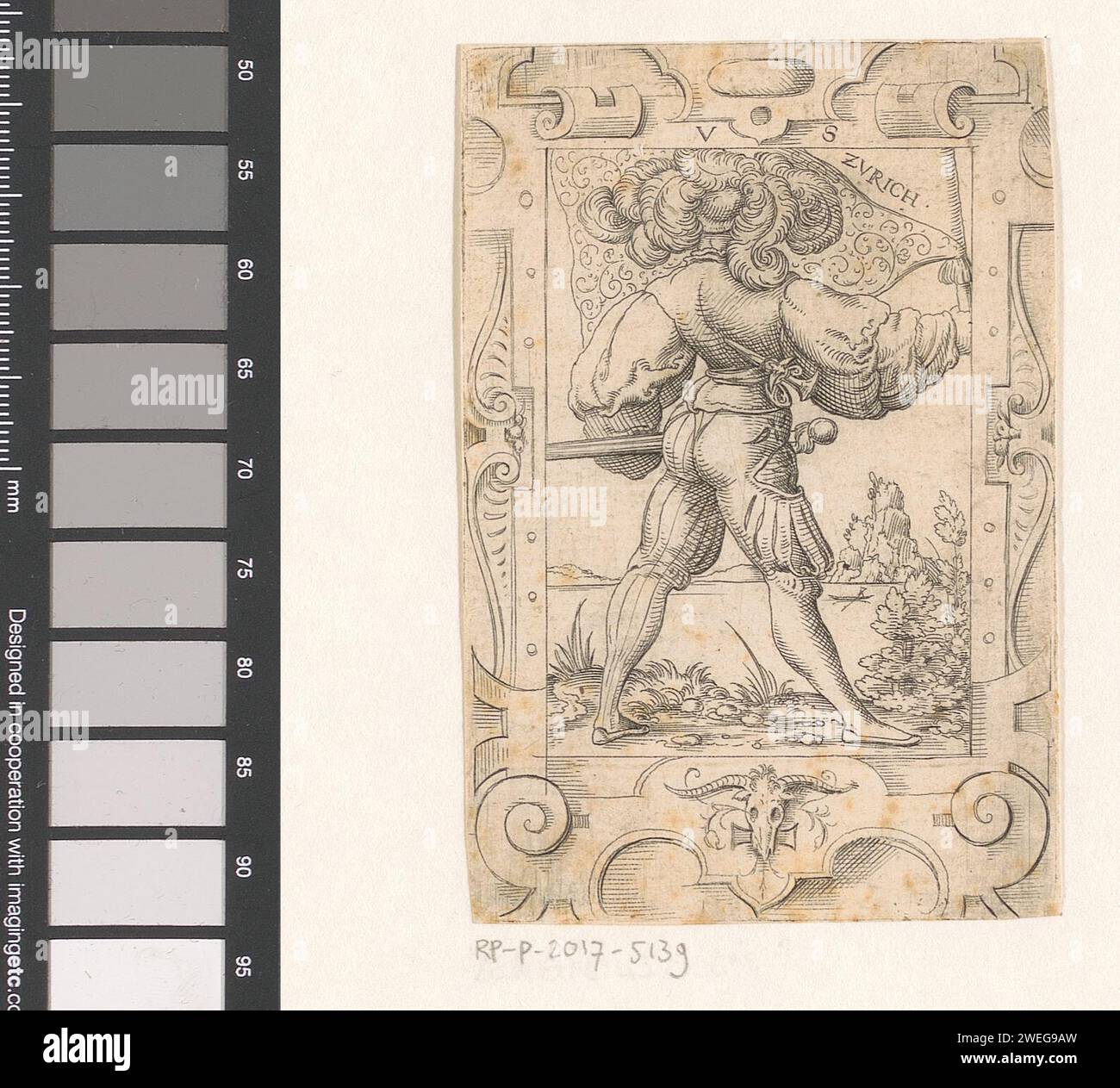 Standing bearer with Virgilius Solis banner, after Urs Graf, 1524 ...