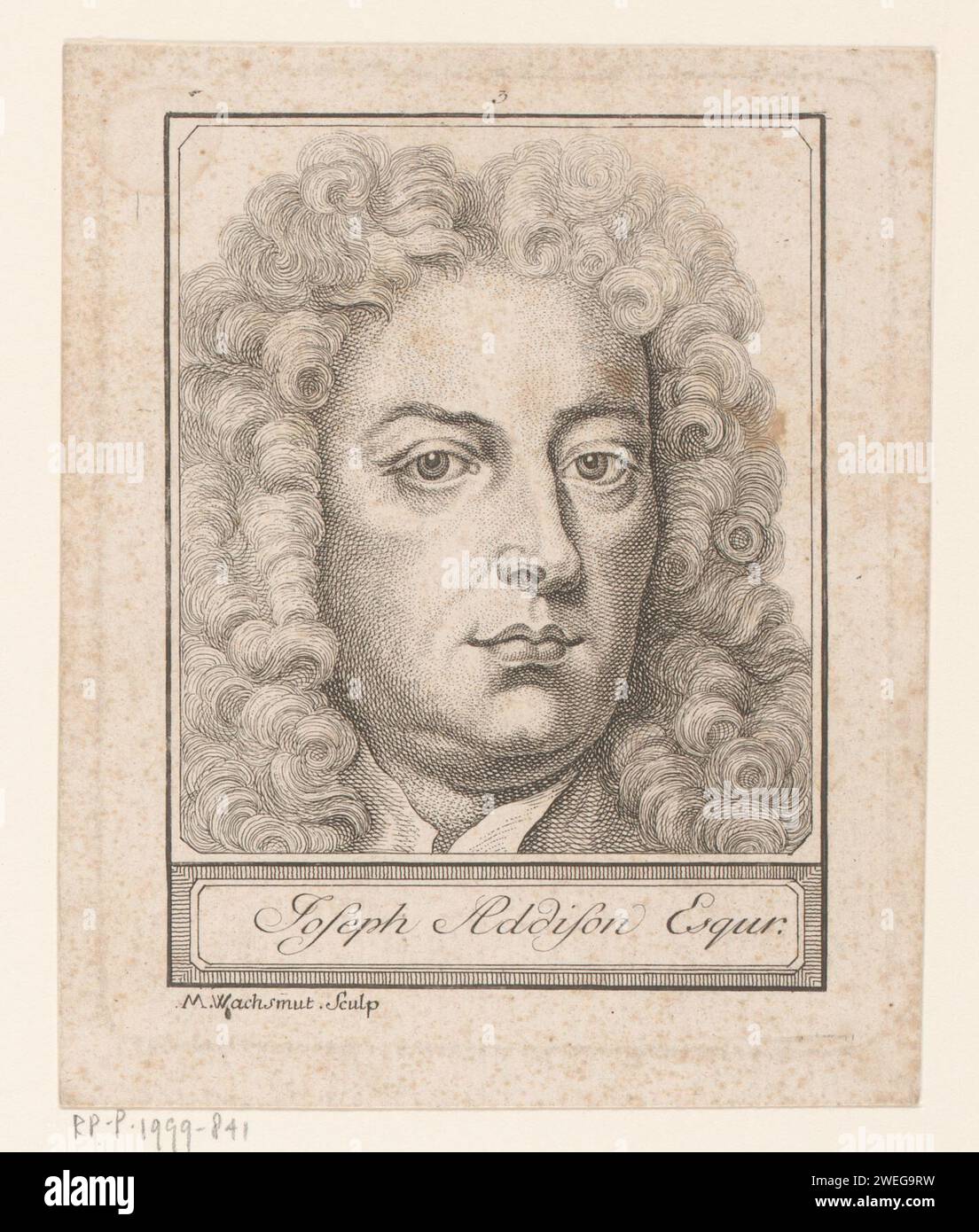 Portret van Joseph Addison, c. 1760 - c. 1770 print Numbered in the ...