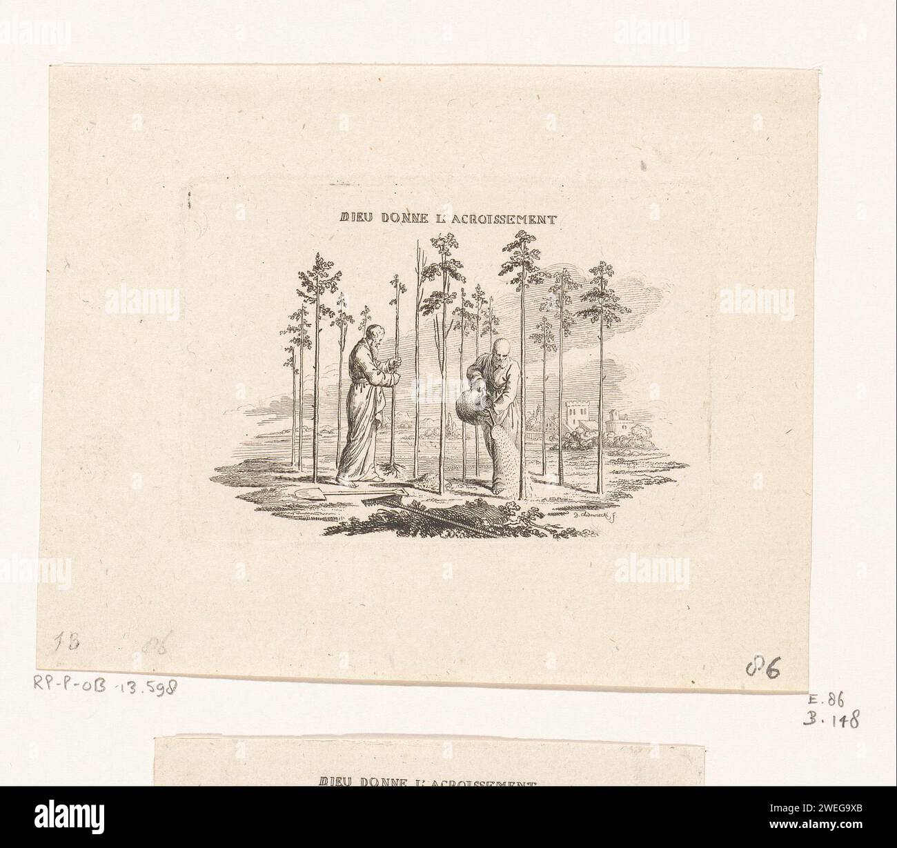 Two Philosophers Plant Trees, Daniel Nikolaus Chodowiecki, 1772 print ...
