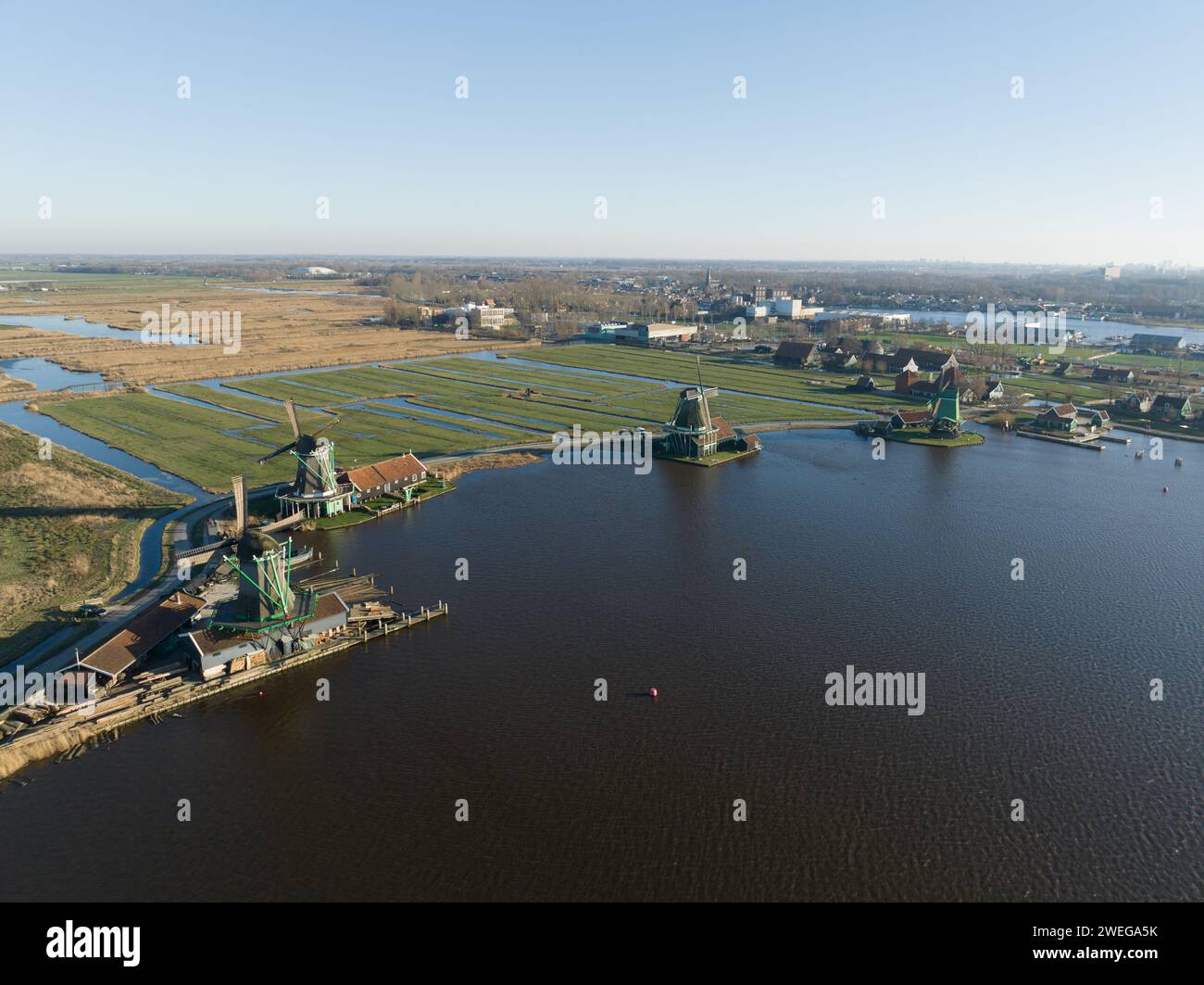 Zaanse Schans, touristic destination of a typical old dutch heritage ...
