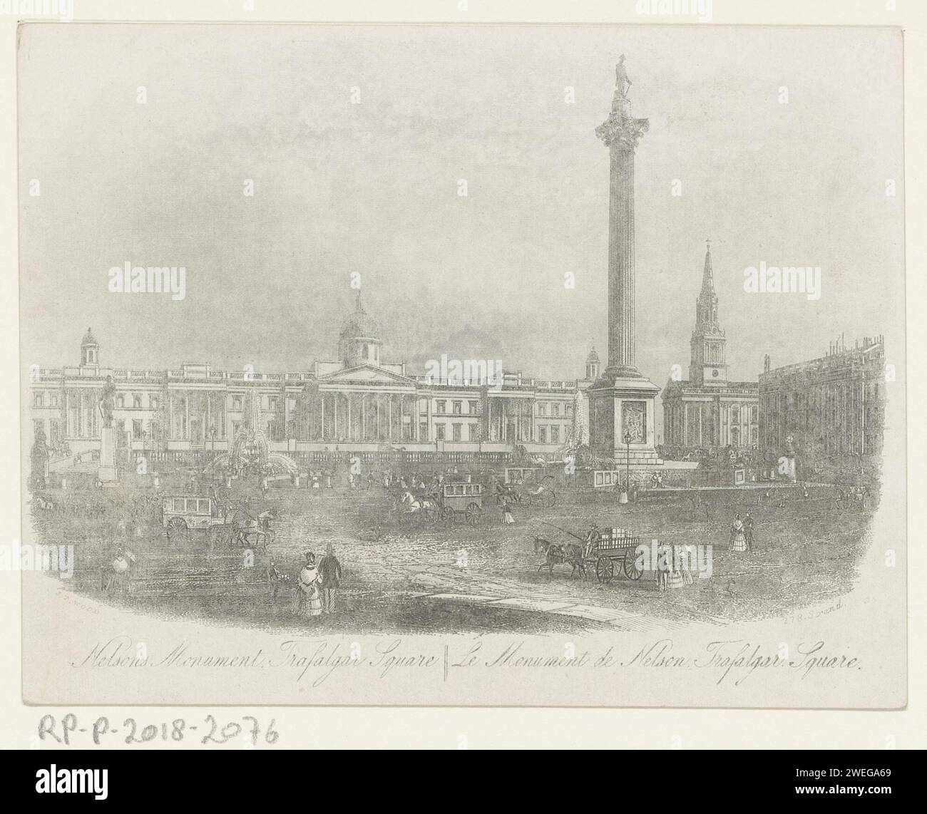 Nelson's column london illustration hi-res stock photography and images ...