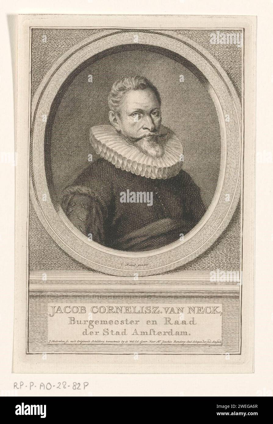 Portrait of Jacob Cornelisz Banjaert, called Van Neck, Jacob Houbraken ...