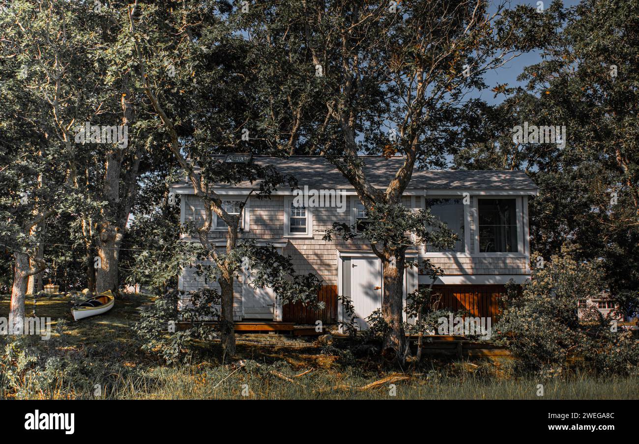 Beautiful Cottage nestled in the tress - Cape Cod, New England Stock ...