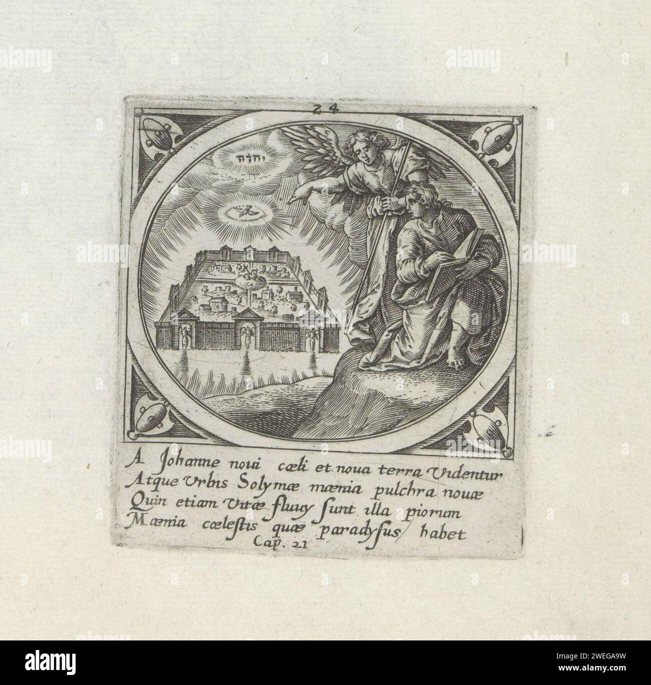 Engel shows John the New Jerusalem, 1585 print An angel shows John the ...