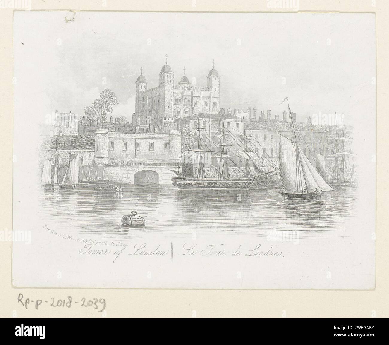 View of the Tower of London, Anonymous, 1841 - 1885 print paper etching ...