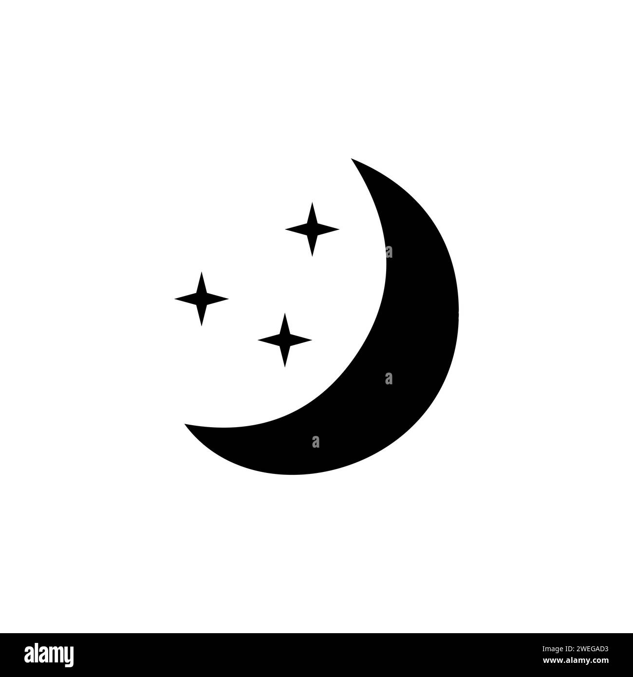 Night. Nighttime flat vector icon. Simple solid symbol isolated on ...