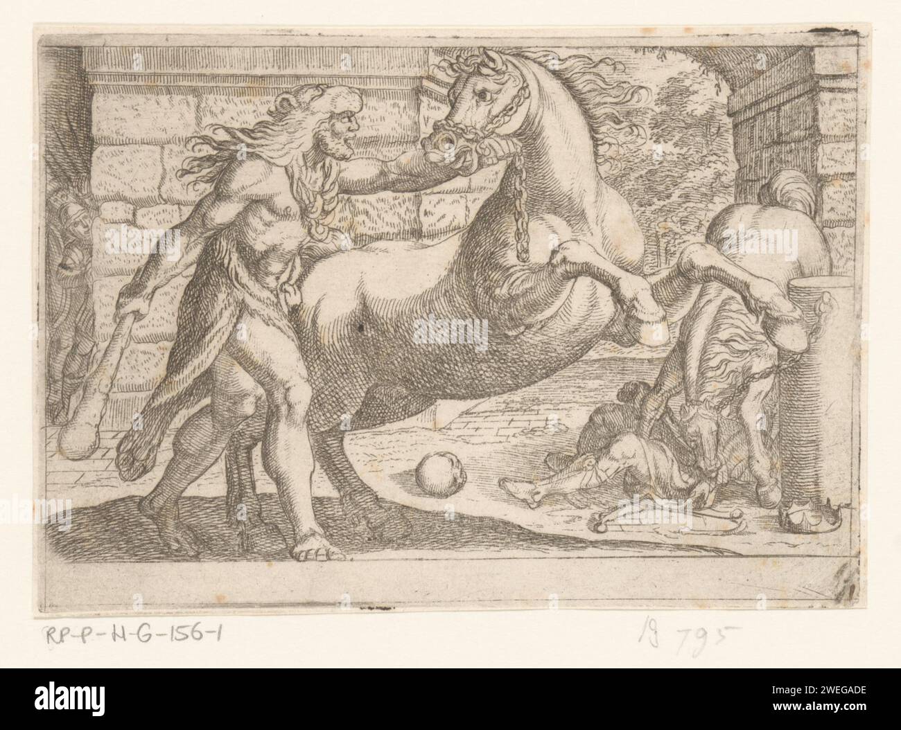 HERULES IN DE MERRIES VAN DIOMEDES, ANTONIO TEMPESTA, 1608 print ...