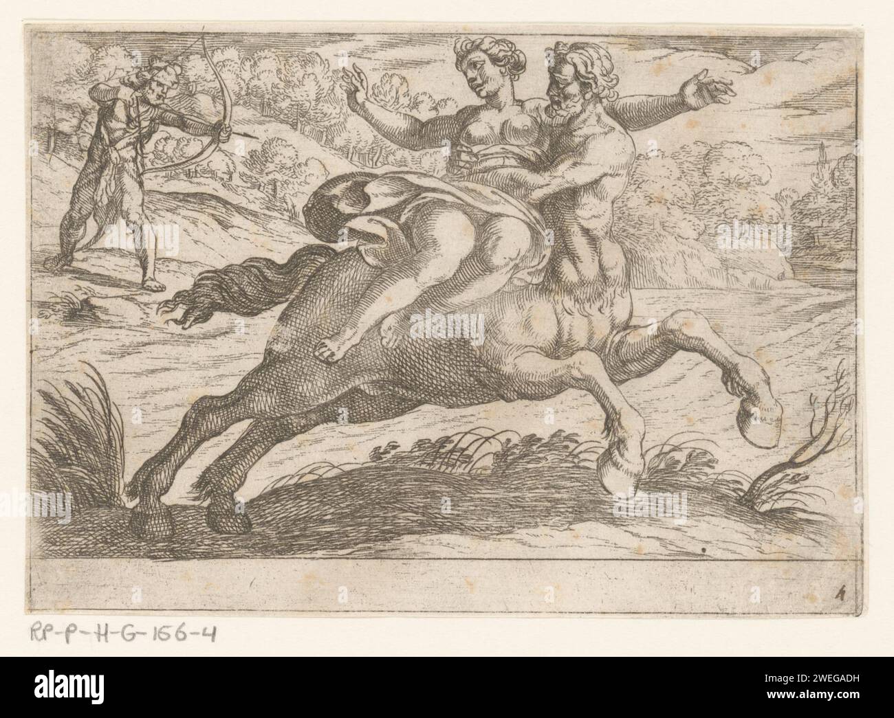 Hercules Doodt of Centaur Nessus, Anthony Tempesta, 1608 print The ...