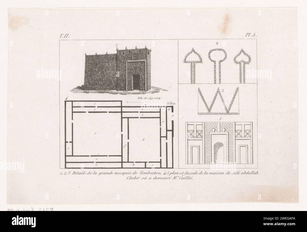 Details of the Djinguereber Mosque in Timbuktu and the house of Sidi ...