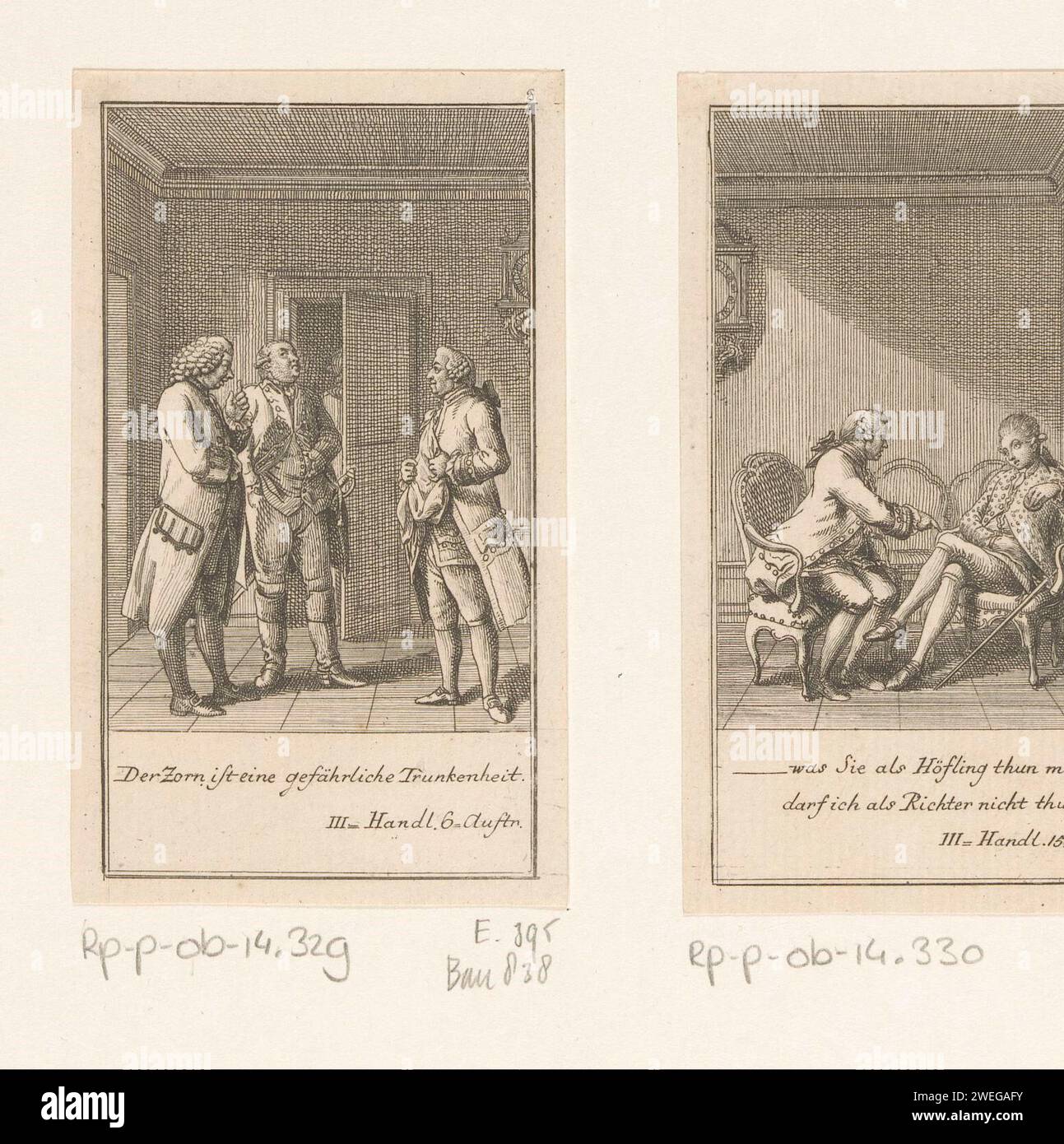 Three guests of Reinhard in conversation, Daniel Nikolaus Chodowiecki ...