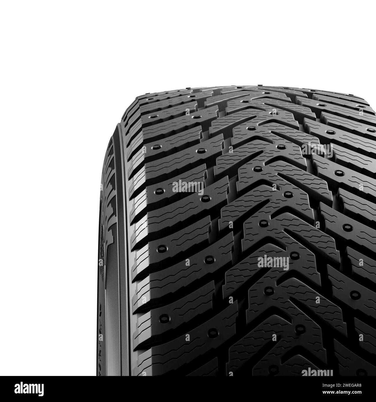 tyre with winter tread isolated on white. 3d render Stock Photo - Alamy