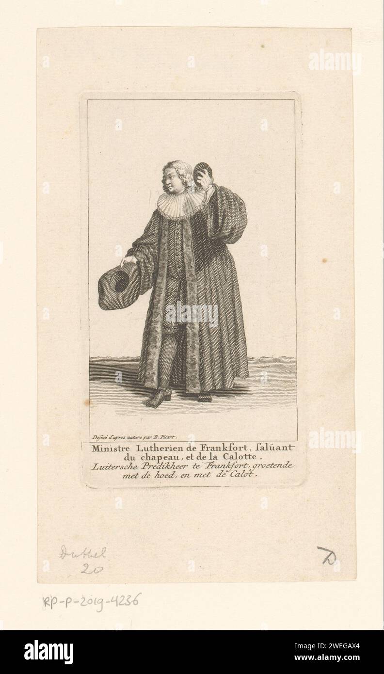 Lutheran Pastor from Frankfurt, Bernard Picart, 1728 print paper ...