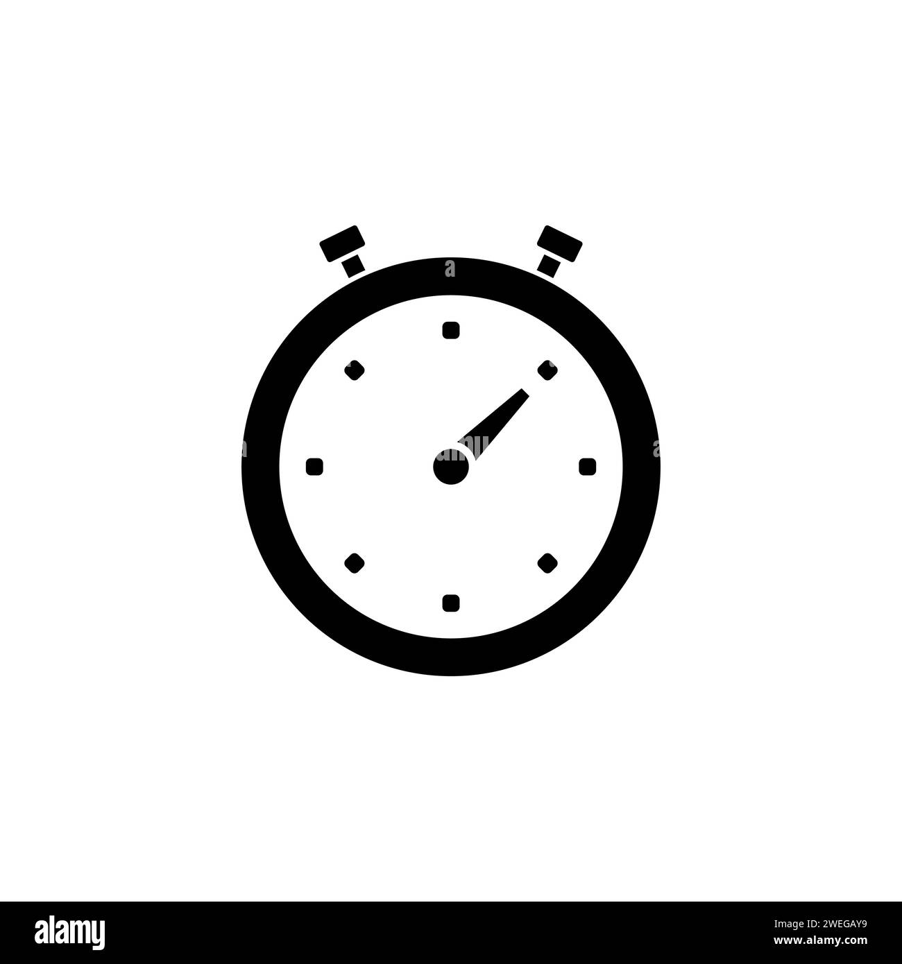Timer flat vector icon. Simple solid symbol isolated on white ...