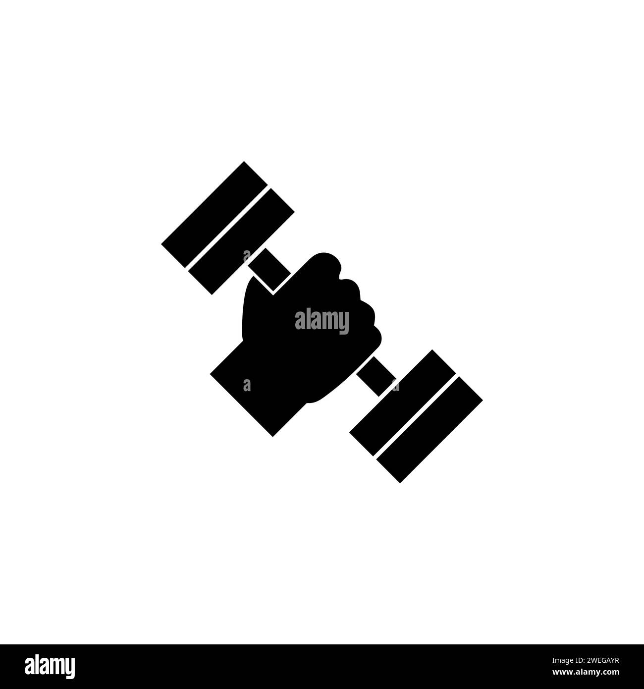 Hand holding weight flat vector icon. Simple solid symbol isolated on ...