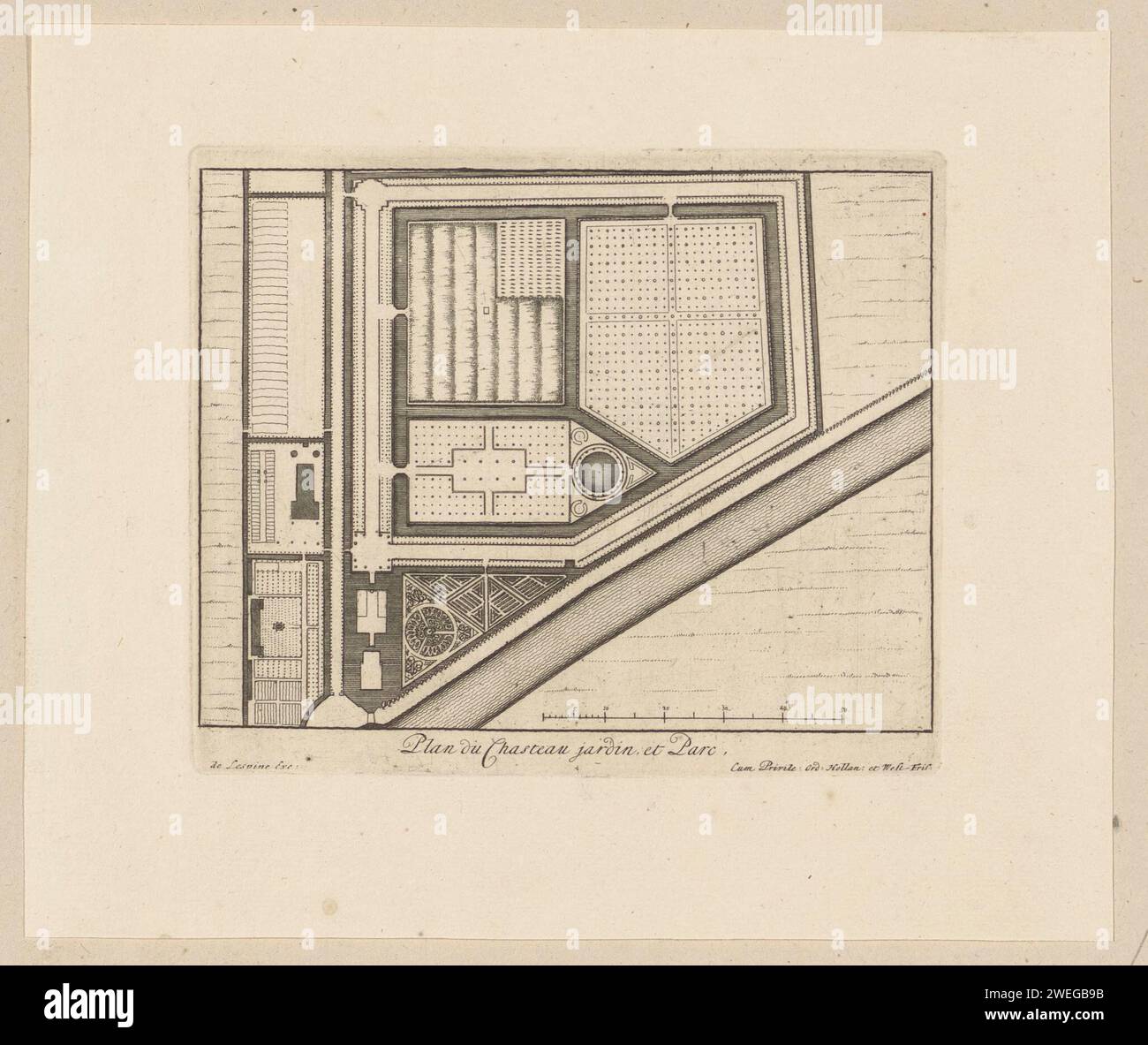 Map of Landgoed Gunterstein, Breukelen, Joseph Mulder, 1680 - 1696 ...